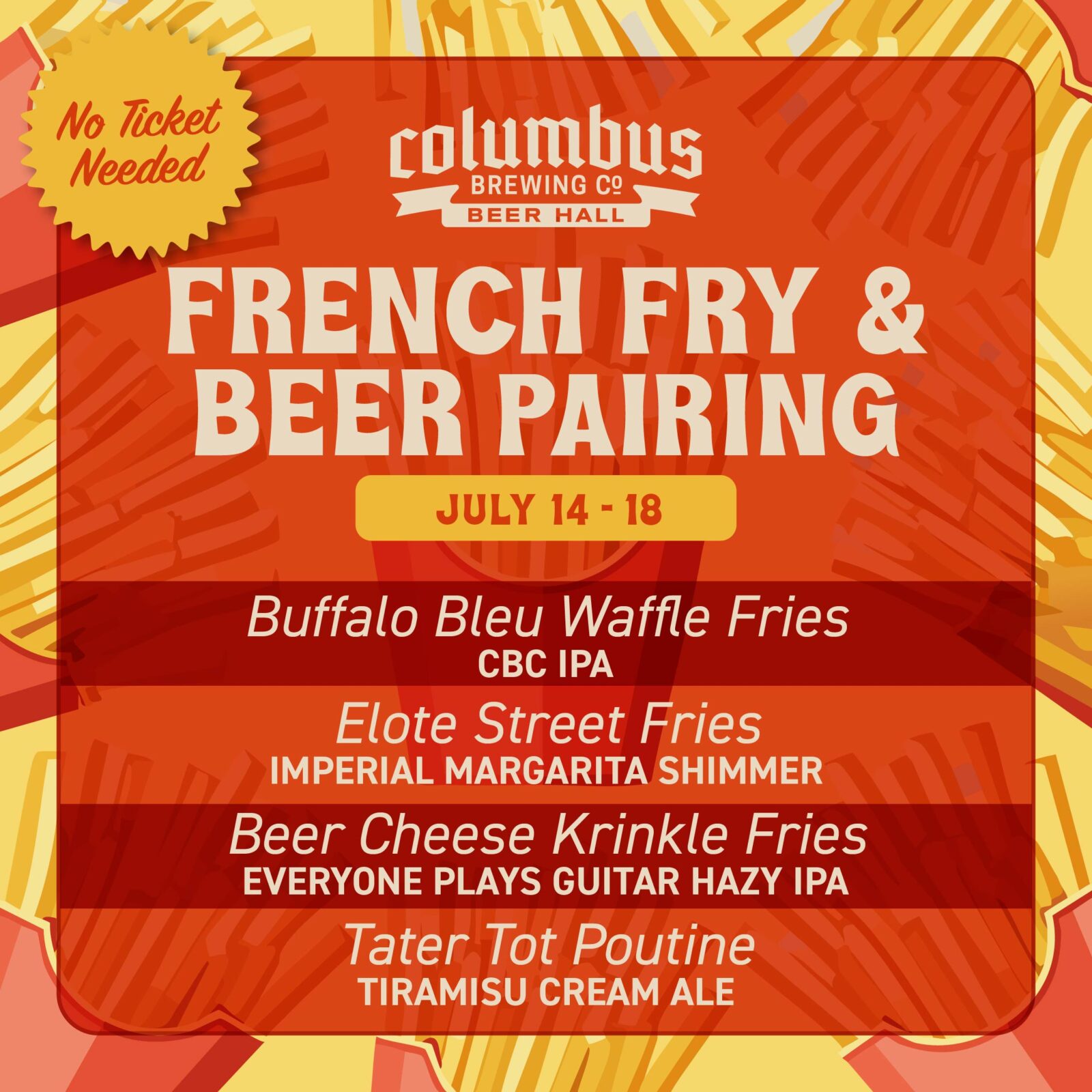 French Fry and Beer Pairing - Columbus Brewing Company